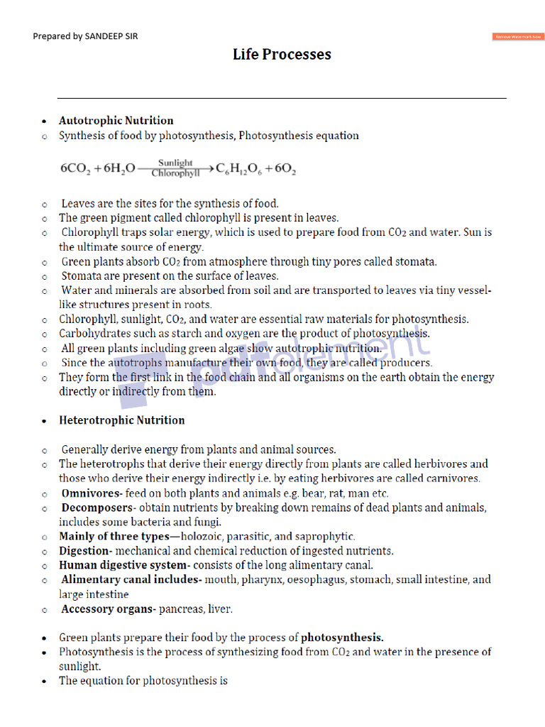 Class 10, CBSE, Science, Life process | PDF | Respiratory System ...