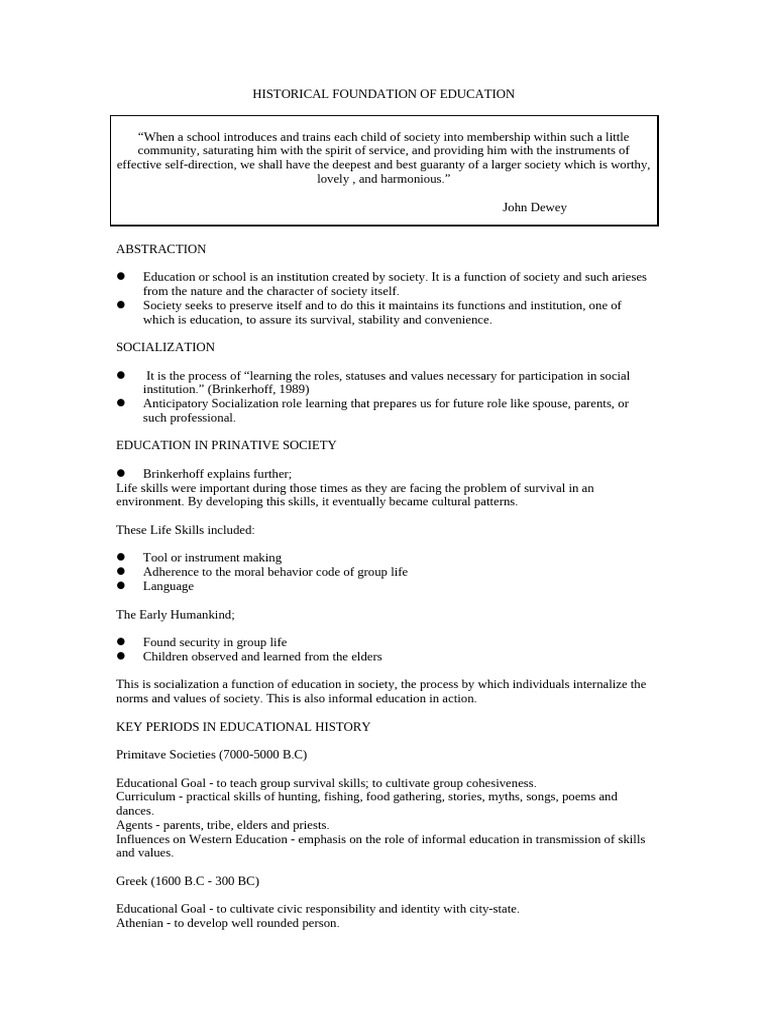 HISTORICAL FOUNDATION OF EDUCATION - Docx by Arcena Batis and Cabanatan 2 | PDF | Schools | Sparta