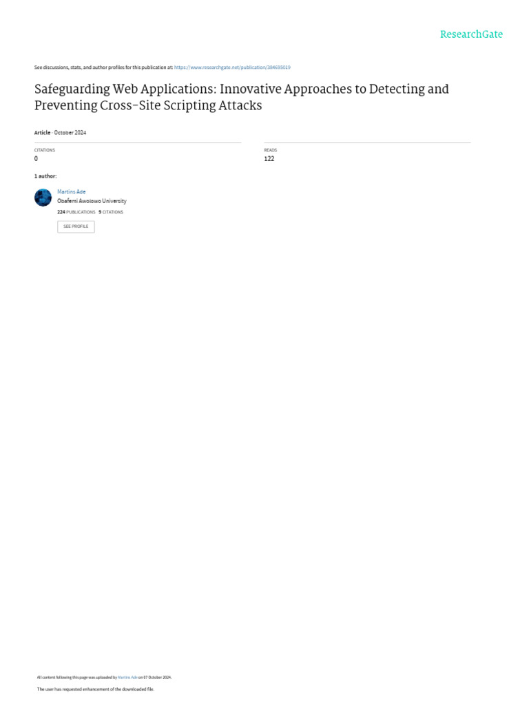 Safeguarding Web Applications: Innovative Approaches To Detecting and ...