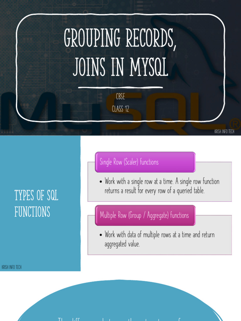 12 Grouping Records, Joins in SQL | PDF | Information Retrieval | Data ... 12 Grouping Records, Joins in SQL | PDF | Information Retrieval | Data ...