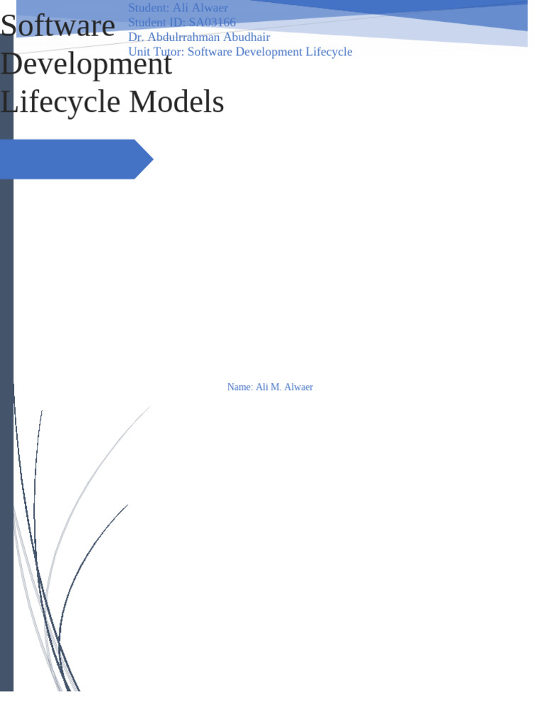 AliAlwaer SDLC Assignment | PDF | Software Development Process | Agile Software Development