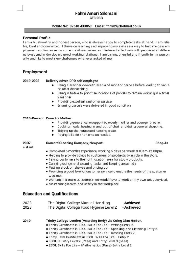 Fahmi Amouri Silemani CV 2023 (1) - Phoenix | PDF