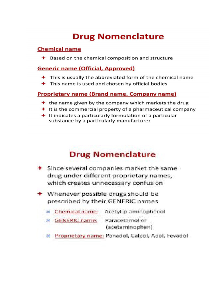 Drug Nomenclature-1 | PDF