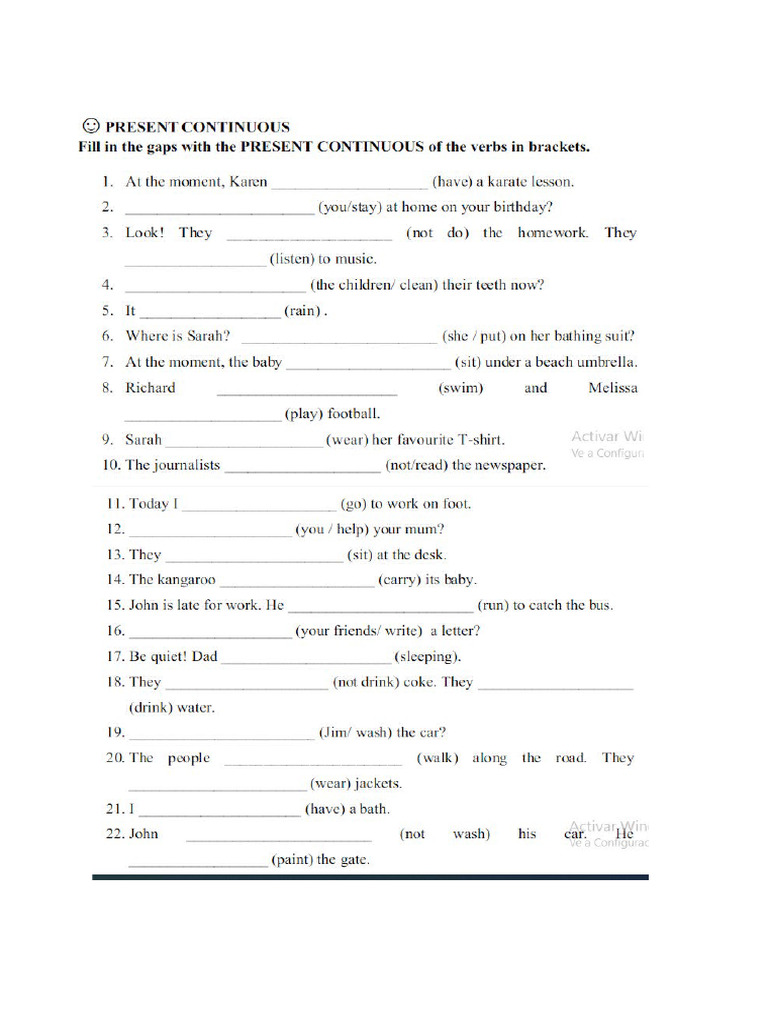 Present Continuous | PDF