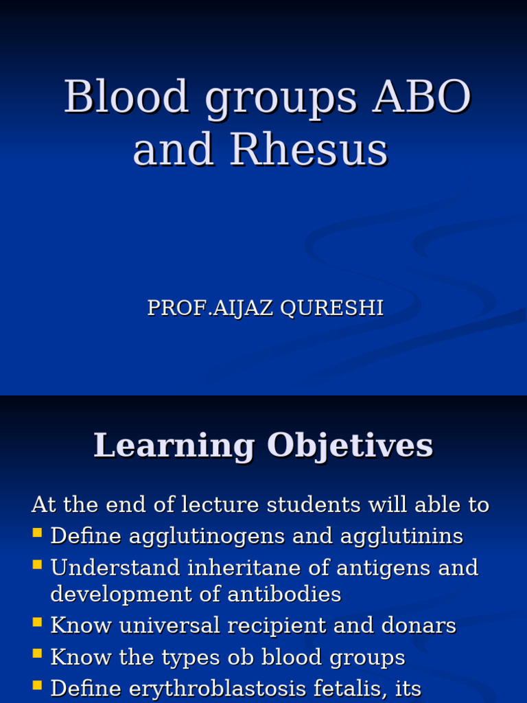 Blood Groups ABO and Rhesus | PDF | Blood Type | Human Diseases And ...