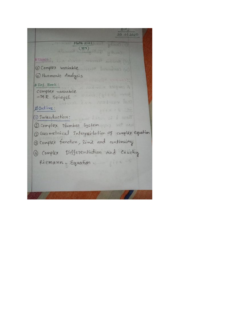 Complex-Variable-Hand Note | PDF