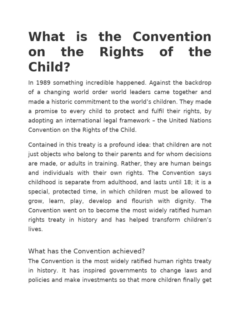 Understanding Children's Rights 1989 | PDF | Children's Rights ...