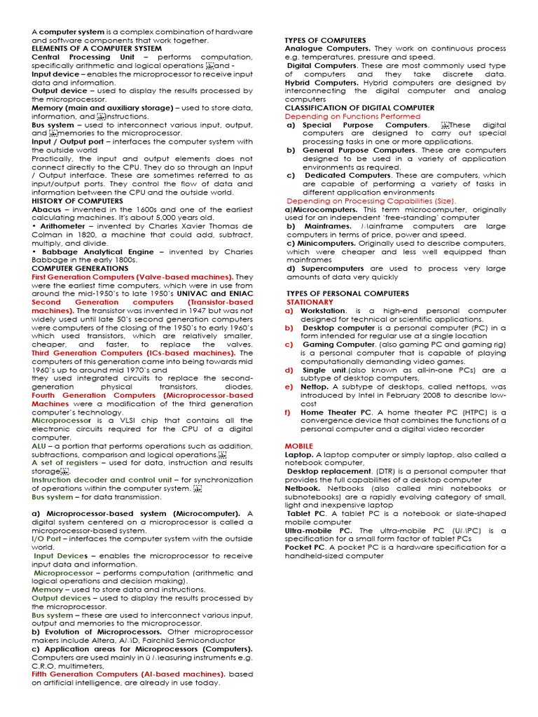 ELEMENTS-OF-COMPUTER-SYSTEM | PDF | Personal Computers | Central ... ELEMENTS-OF-COMPUTER-SYSTEM | PDF | Personal Computers | Central ...