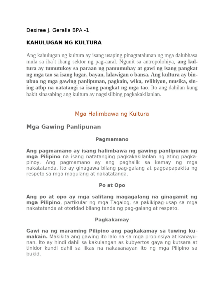 Kahulugan-ng-kultura | PDF