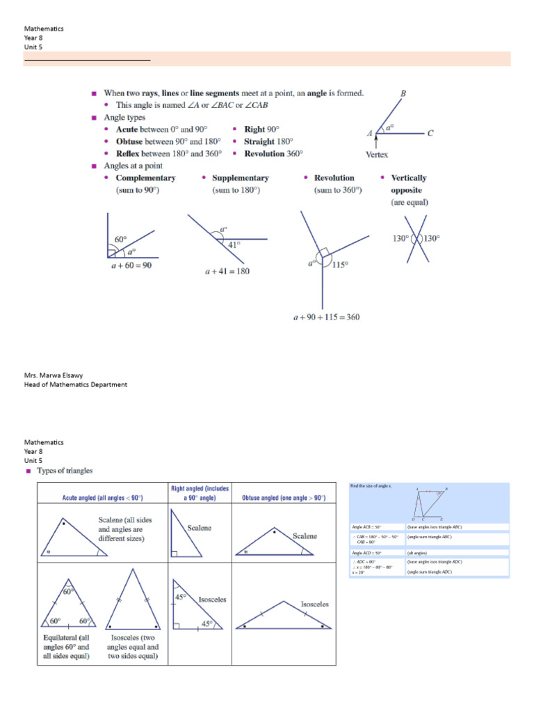 Year 8 Math: Angles & Polygons Guide | PDF