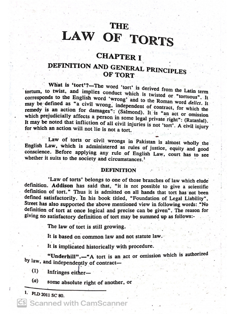 Law of Torts | PDF