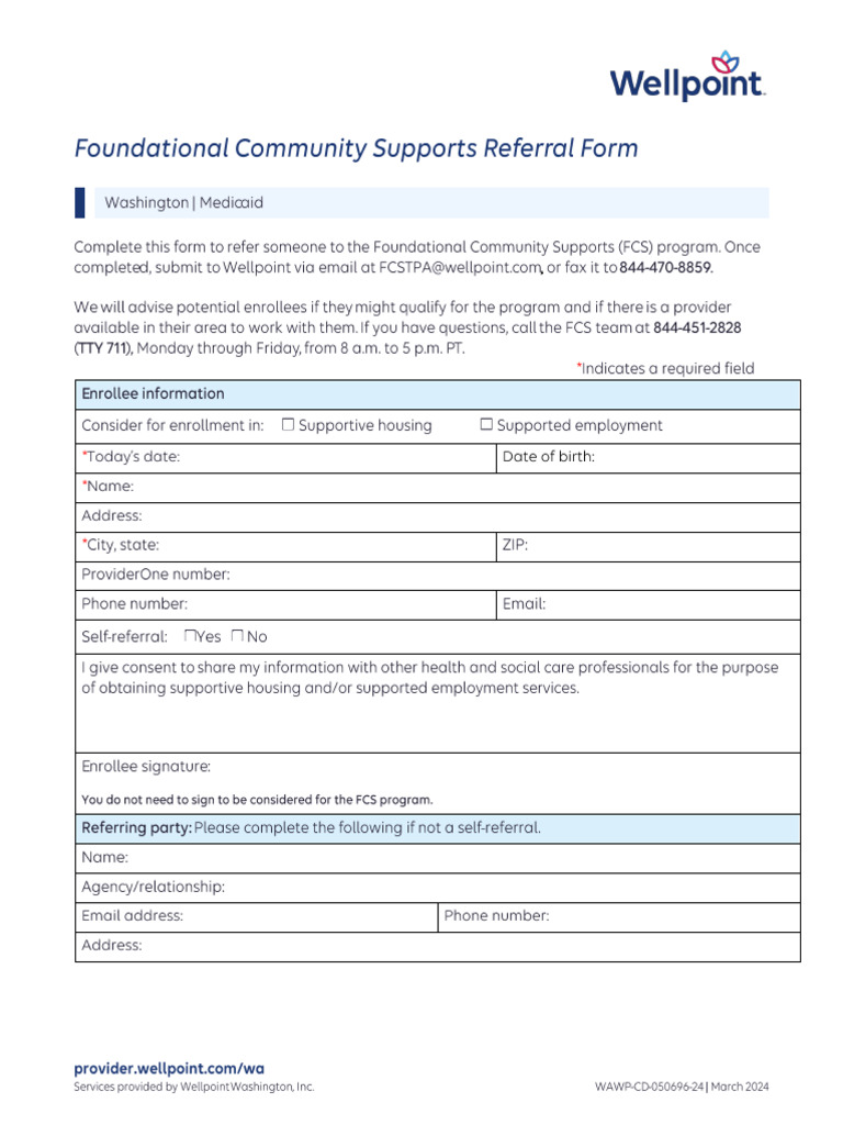 WA FCS Referral Form | PDF