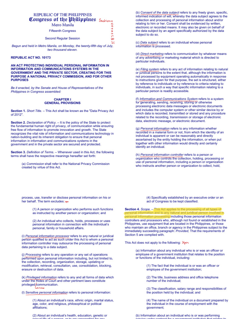 Data Privacy Act of 2012 Overview | PDF | Information | Privacy