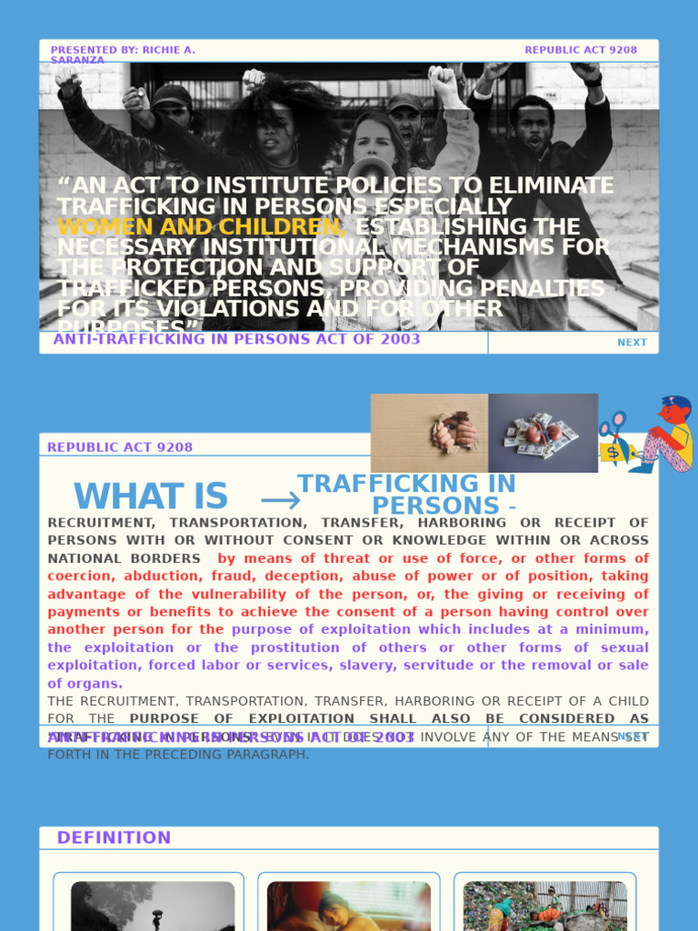 10.RA 9208 Anti Trafficking in Persons Act of 2003.Pptx | PDF | Human ...