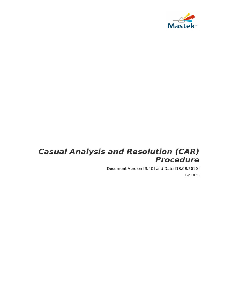 Causal Analysis and Resolution Process | PDF | Methodology | Scientific ...