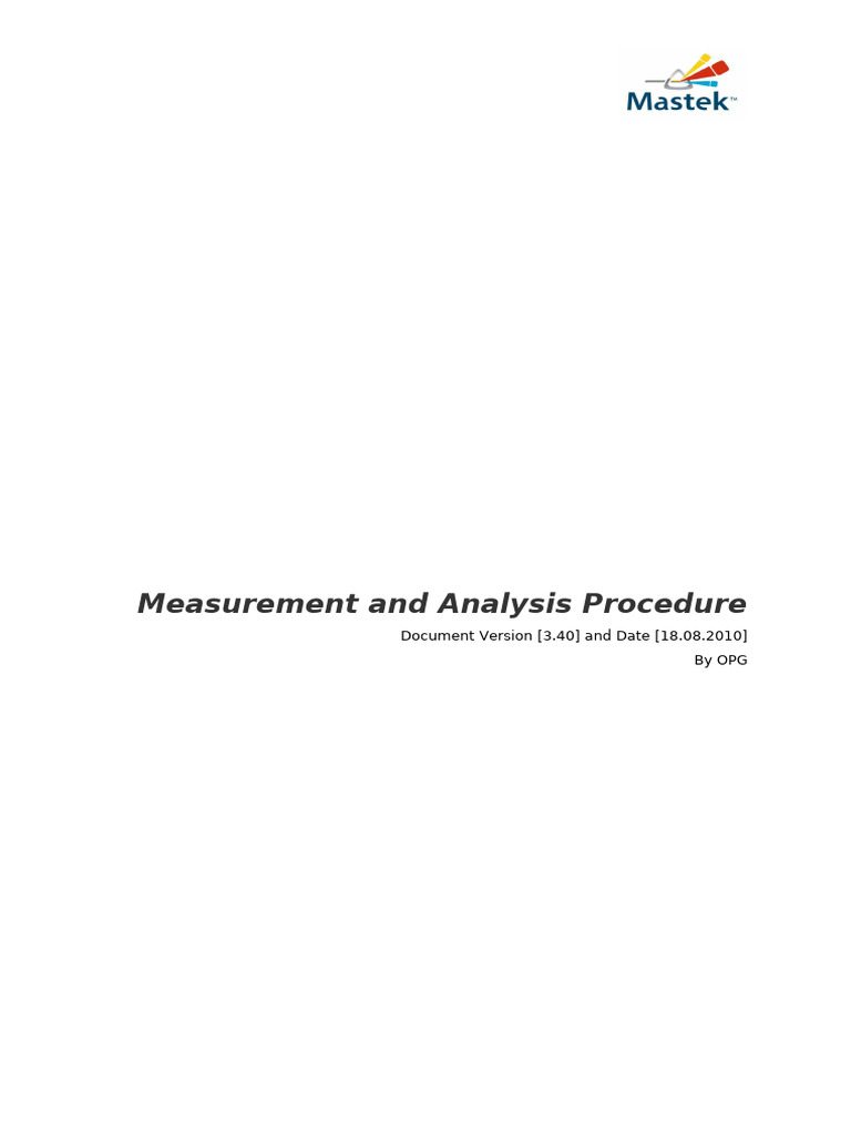 MeasurmentDataanalysis Process | PDF | Data | Performance Indicator