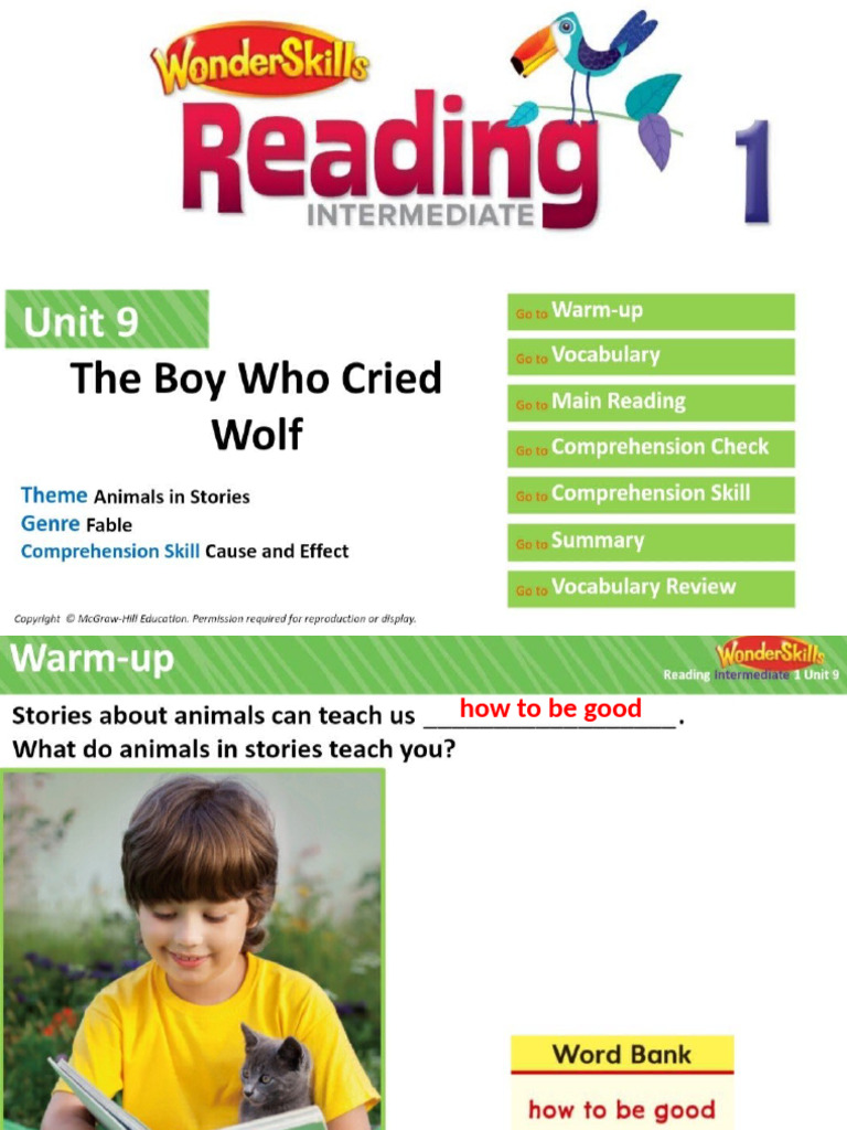 Intermediate 1 Unit 9 The Boy Who Cried Wolf | PDF