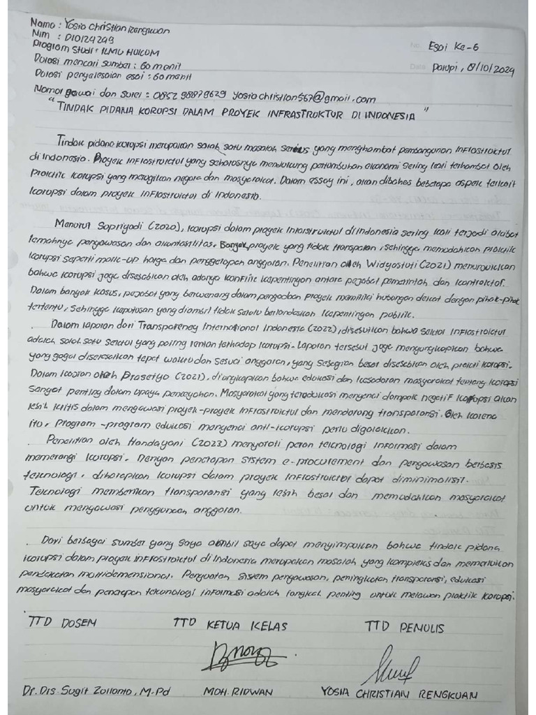 D10124349 Yosia Christian Rengkuan - BT2 Esai 6 | PDF