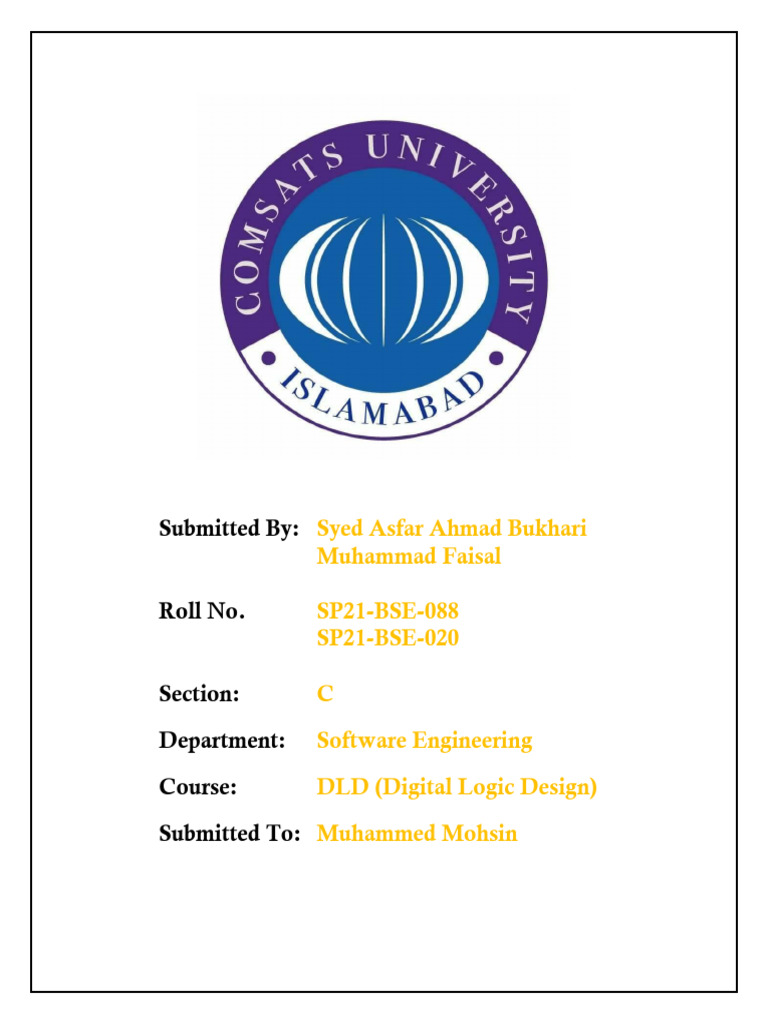 Digital Logic Design DLD Lab Report 2 | PDF | Digital Electronics | Electronic Design