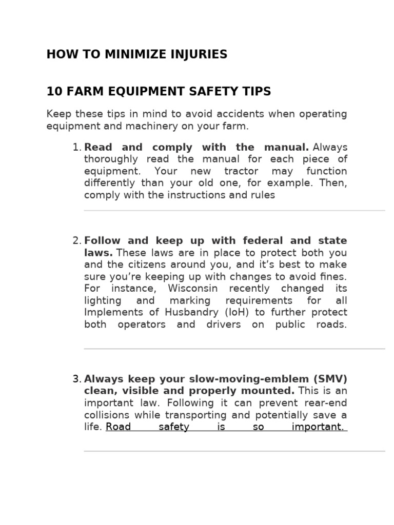 how to minimize injuries | PDF | Safety