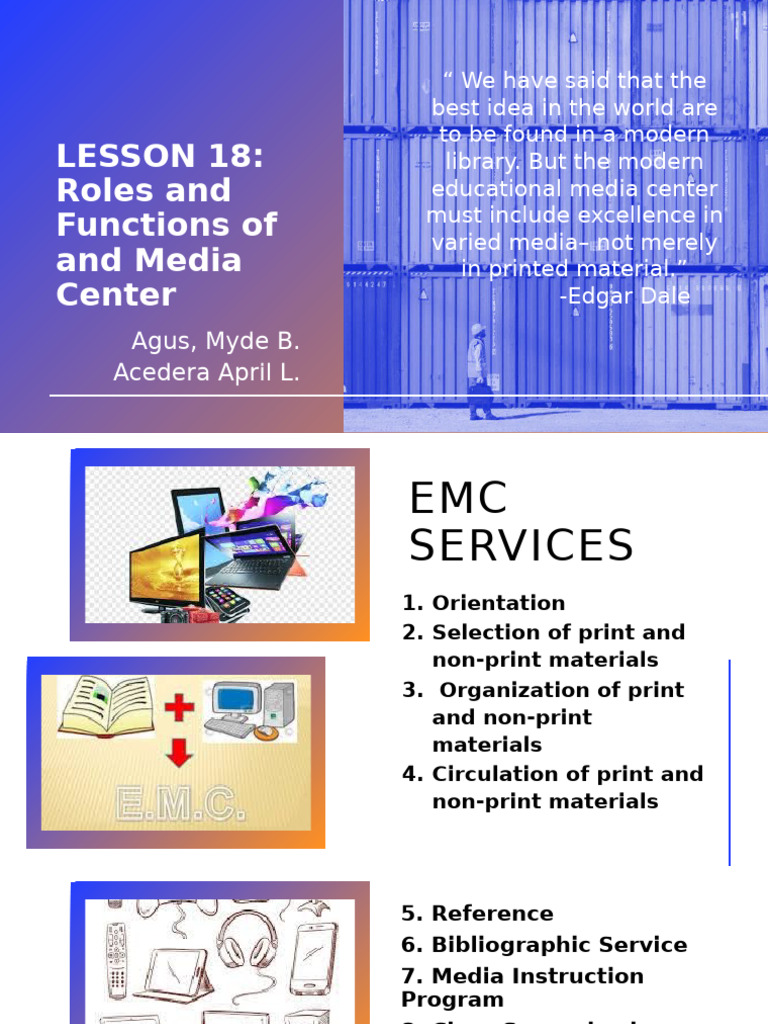 Educational Media Center Functions | PDF | Learning