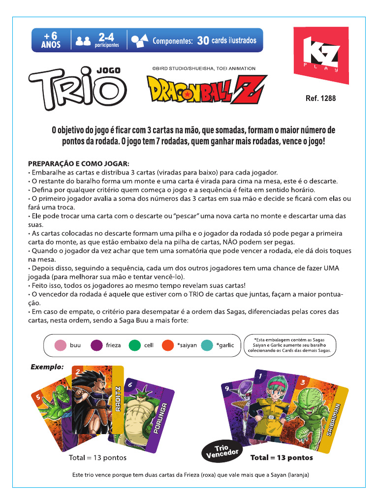 Regras Jogo Trio DBZ | PDF