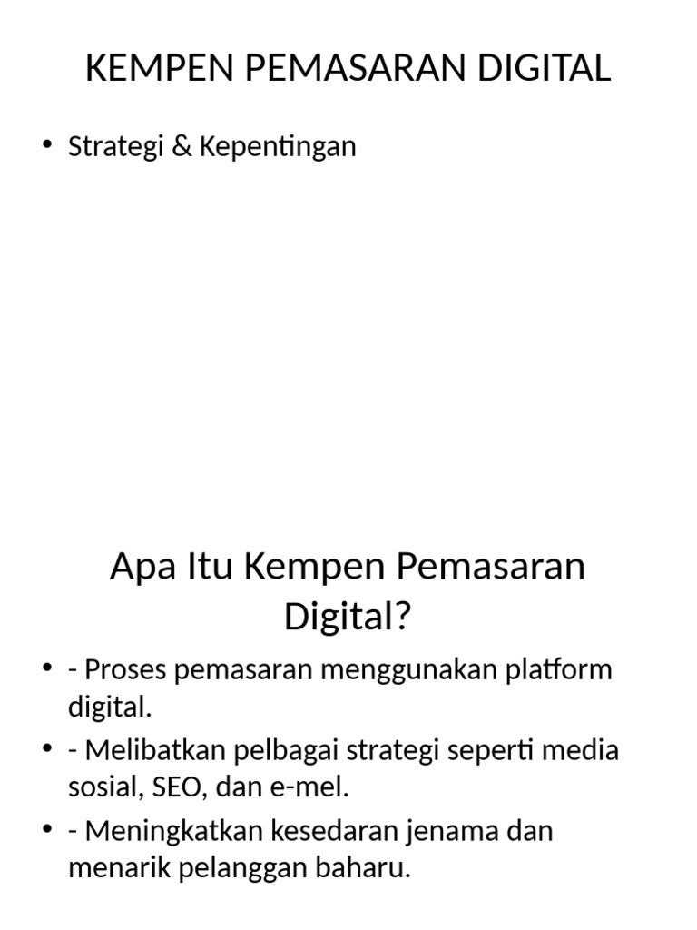 Kempen Pemasaran Digital | PDF