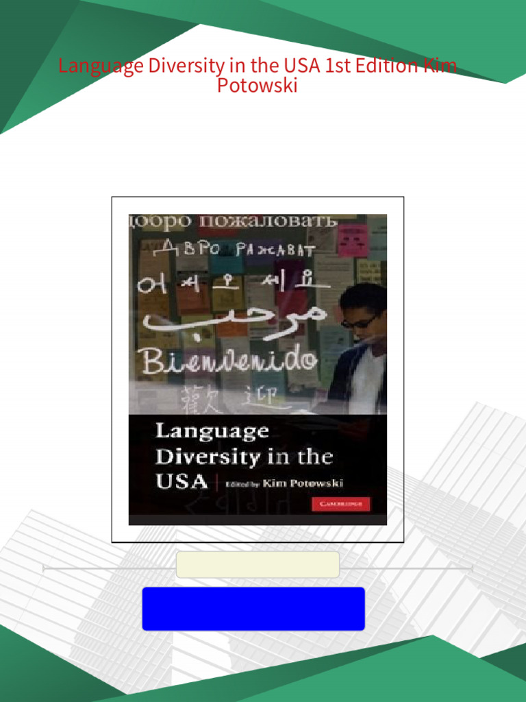 Language Diversity in The USA 1st Edition Kim Potowski - Download The ...