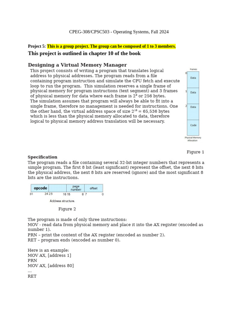 Virtual Memory Manager Project Guide | PDF | Computer Program | Programming