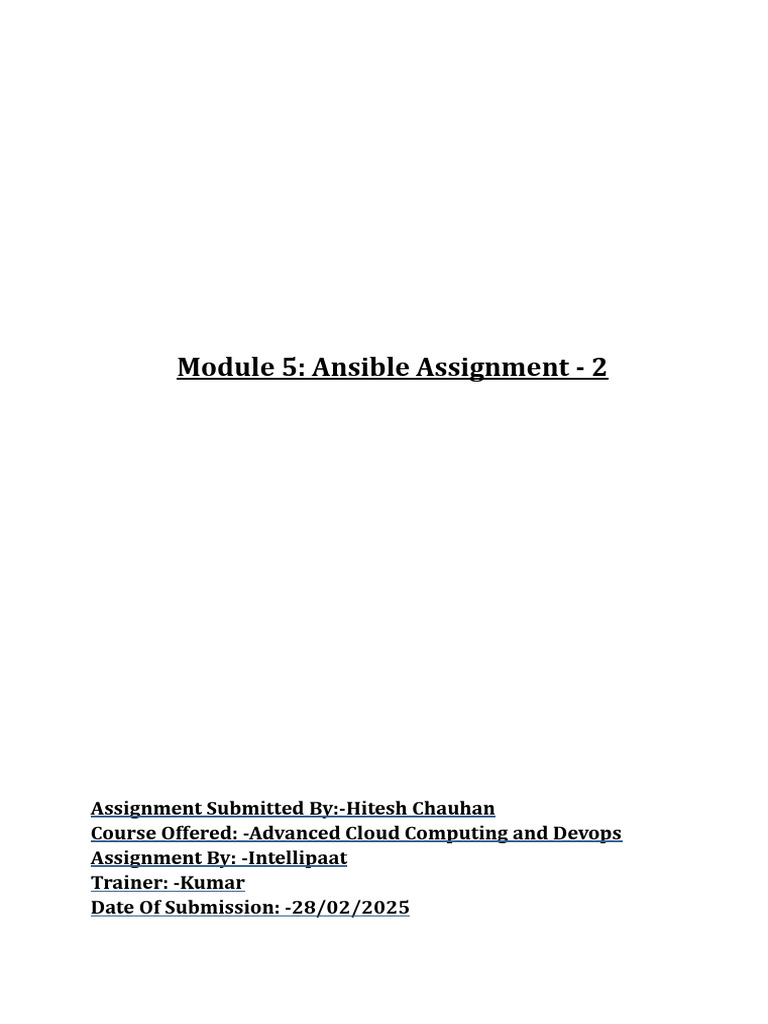 Module 5 Ansible Assignment-2 | PDF