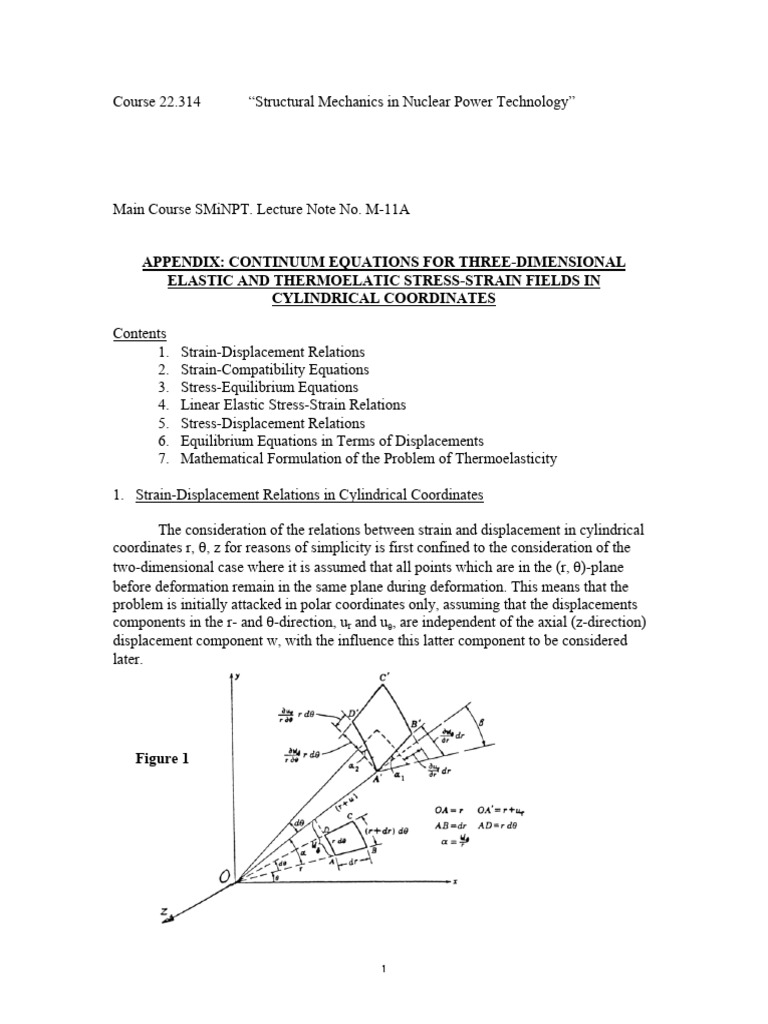 Appendix: Continuum Equations For Three-Dimensional Elastic and Thermoelatic Stress-Strain ...