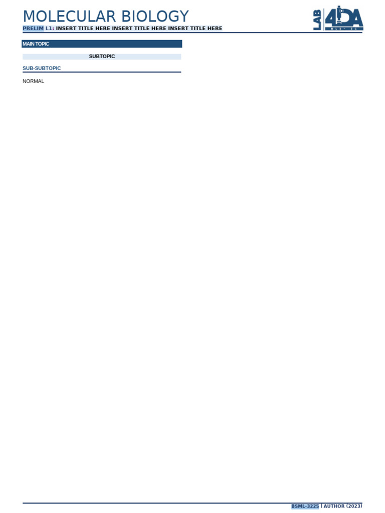 Introduction to Molecular Biology | PDF