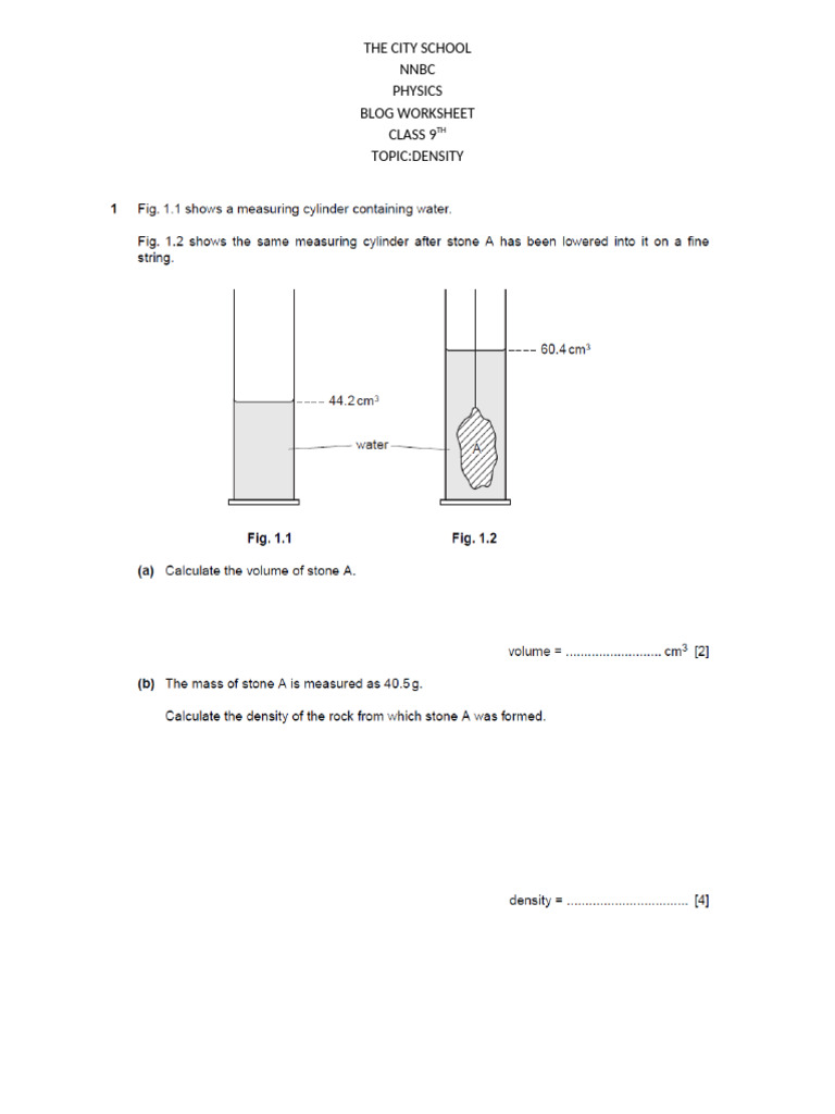 Physics Blog Worksheet For Class 9 13-1-18 1 | PDF