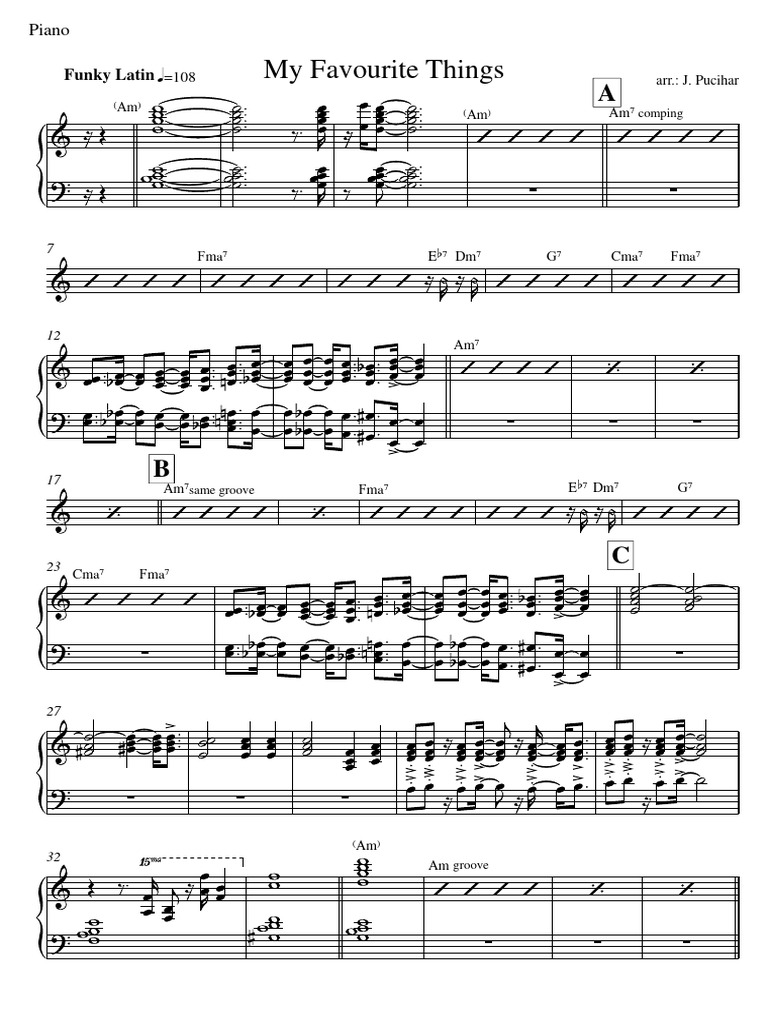 My Favourite Things FULL BB - Piano | PDF