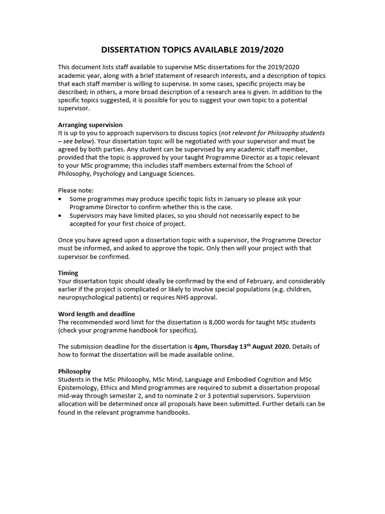 Psych Dissertation Topics 1920 | PDF | Autism | Expert