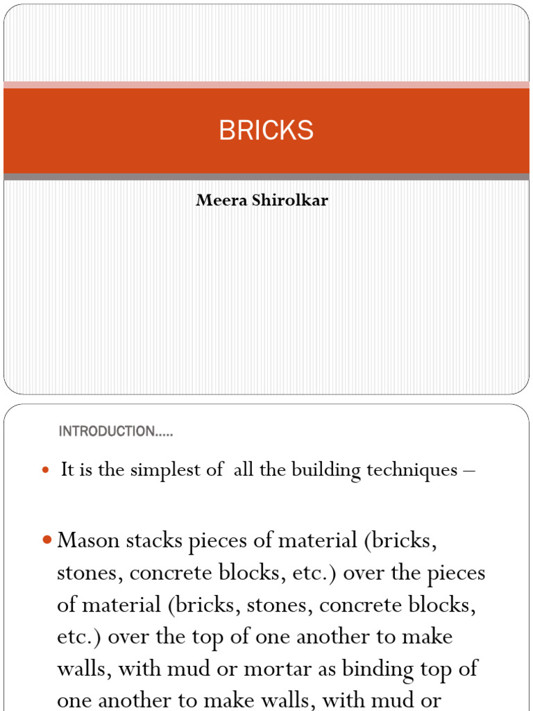 BRICKS-Manufacturing Process | PDF | Brick | Mortar (Masonry)