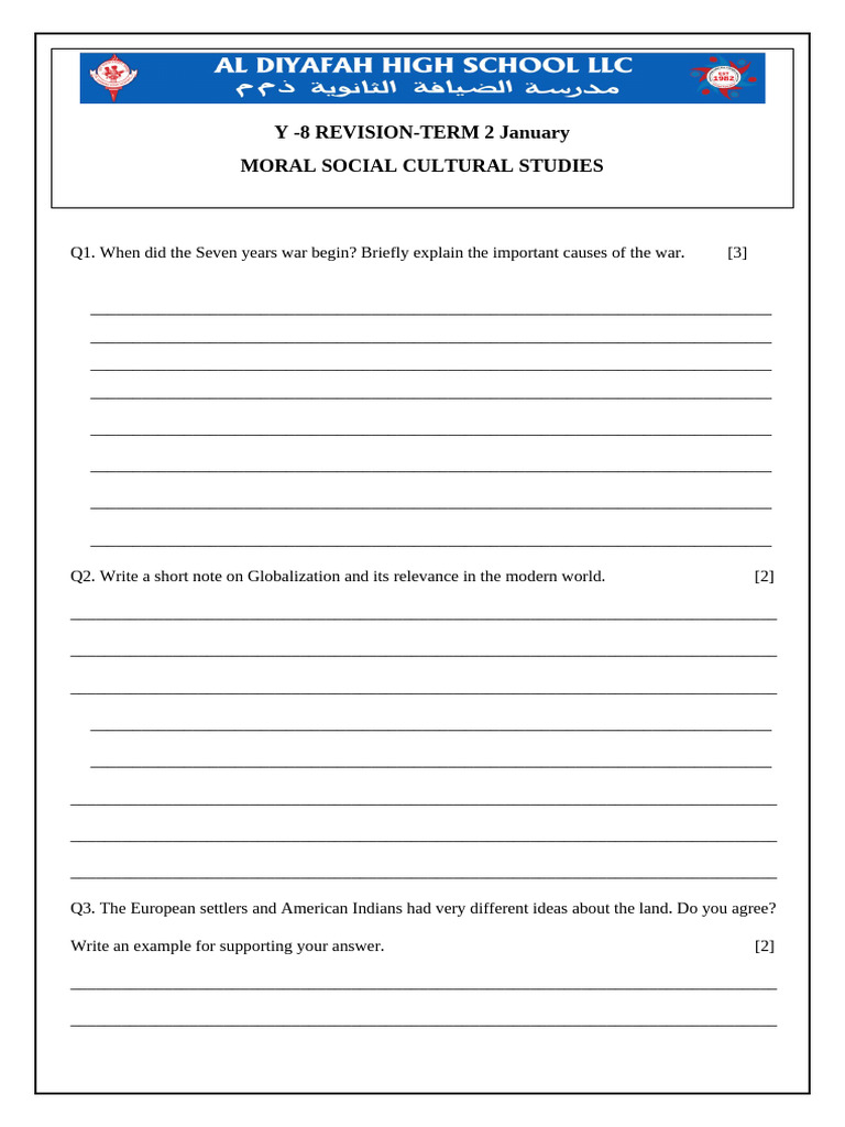 Yr 8 Term 2 Revision-Jan 2025 | PDF | Economies | Economics