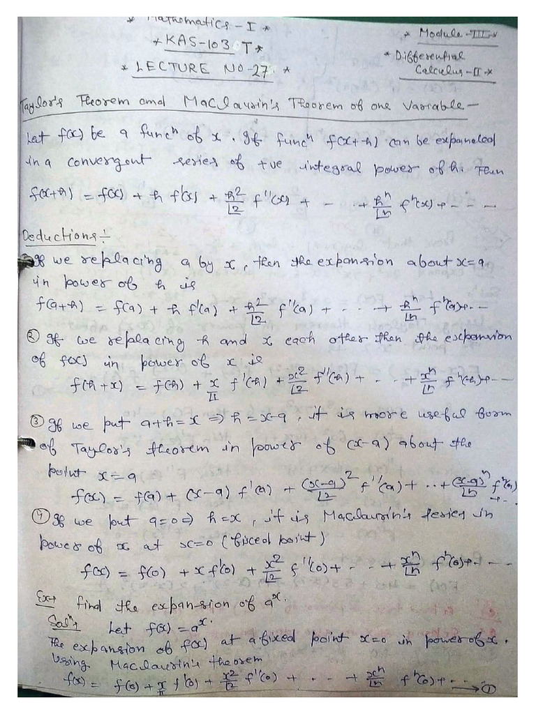 ENG. MATH-1 UNIT-3 DIFF. CALCULUS-II (DR. ANUJ KUMAR) (1) | PDF