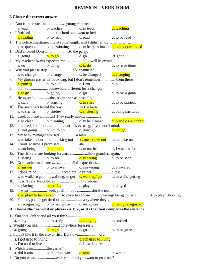 Revision 10-Revision of Verb form, Relative..., Comparison... | PDF | Syntax