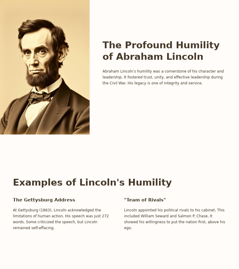 The Profound Humility of Abraham Lincoln | PDF