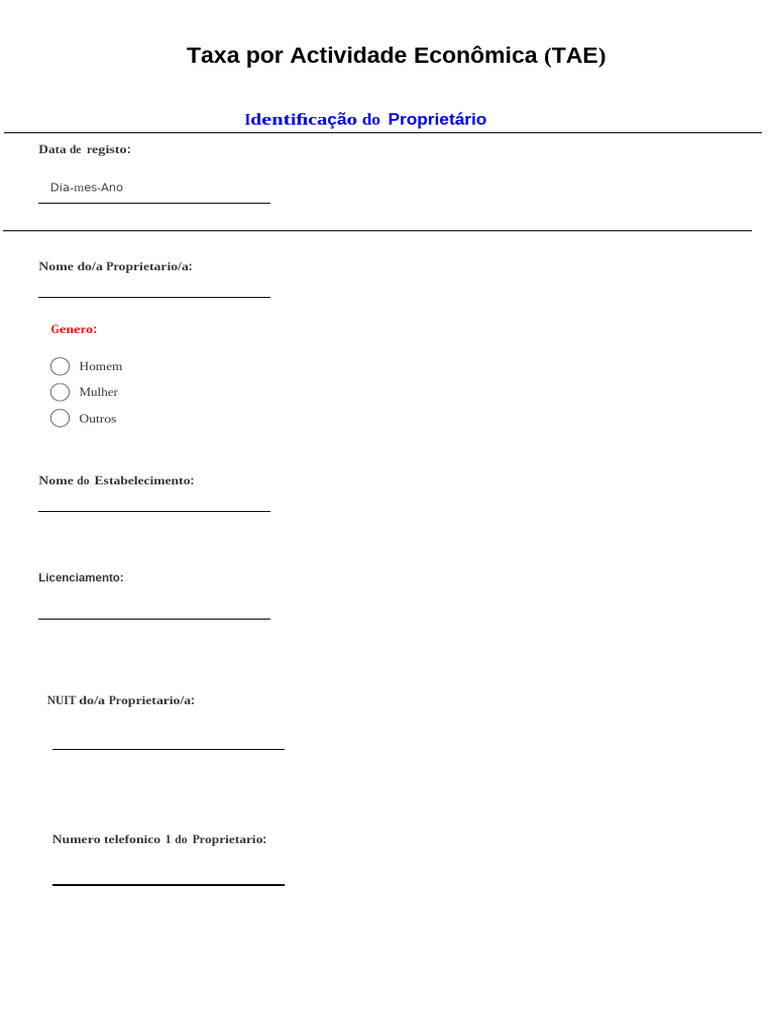 Plano para o inquérito da TAE | PDF