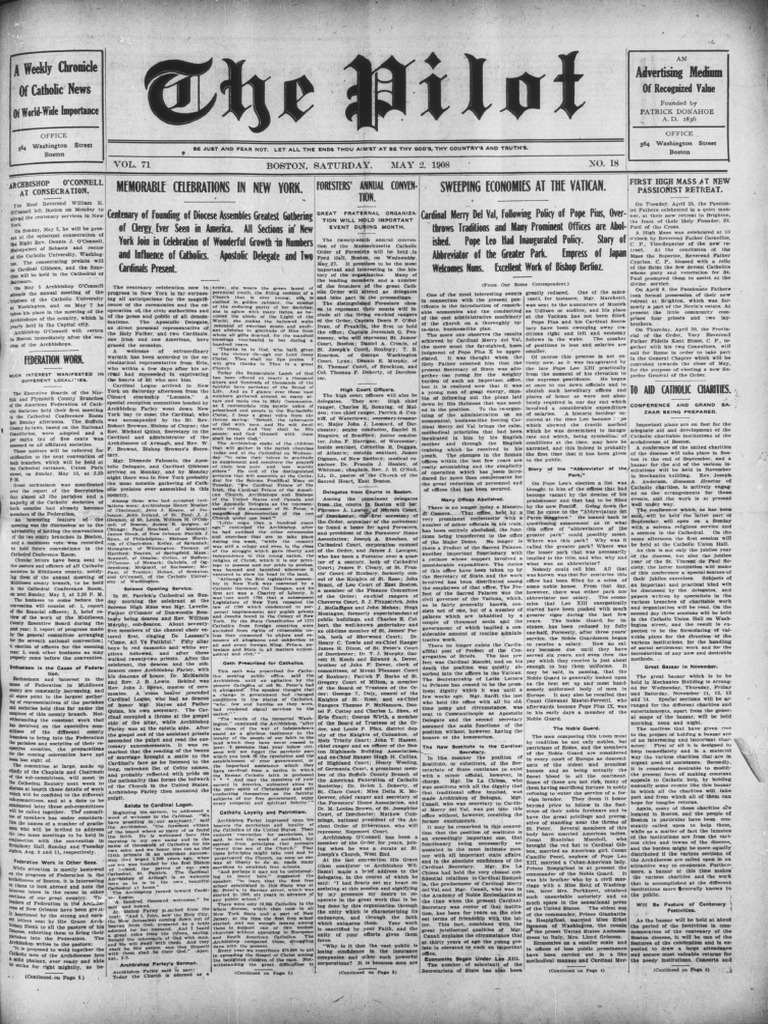 Pilot 19080502 | PDF | Christian Denominational Families | Catholic Church