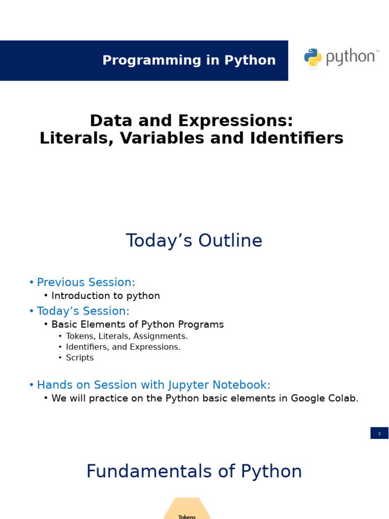 Lecture 2 Fun Damn Etal Units | PDF | Variable (Computer Science) | Reserved Word
