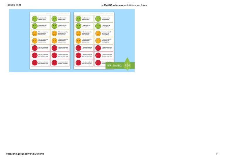 JPEG Stickers Self-Assessment Guide | PDF