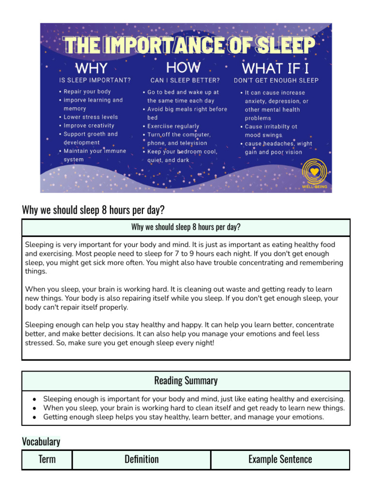Why We Should Sleep 8 Hours Per Day | PDF | Sleep | Brain