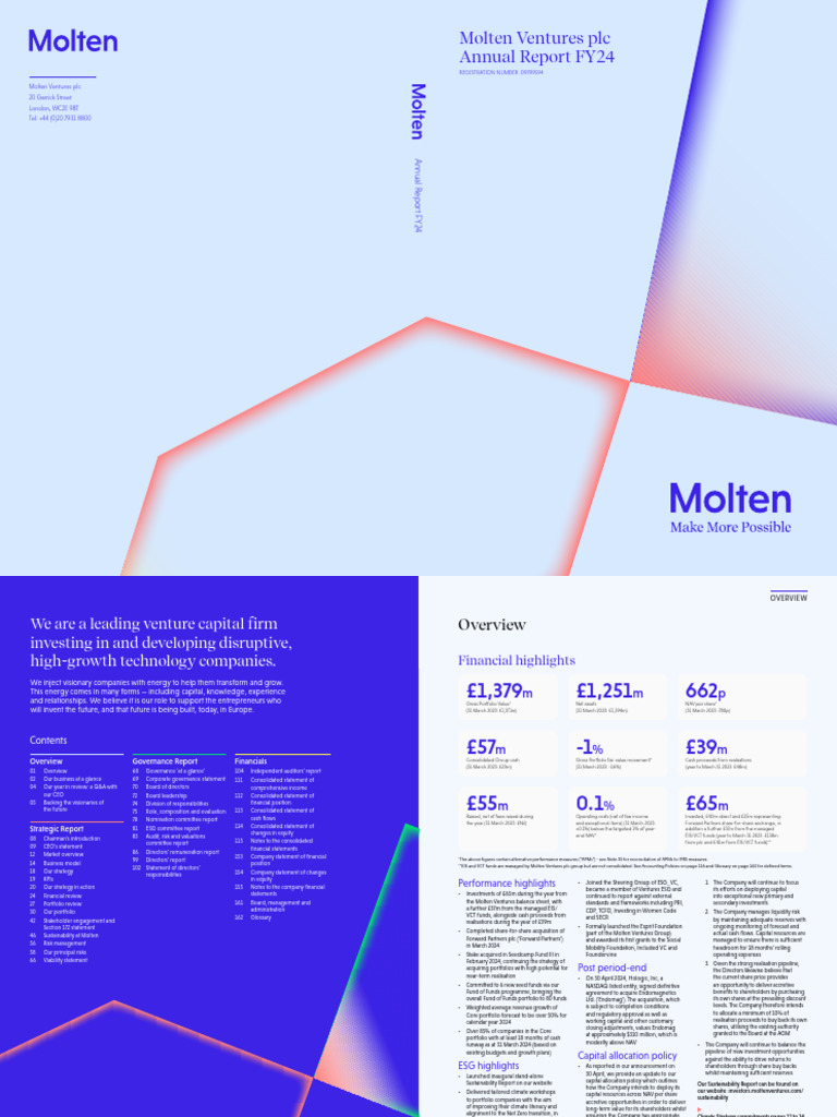 Molten Ventures FY24 - Annual-Report | PDF | Financial Economics | Economies