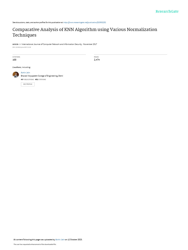 Data Mining Artikel - 2 KNN | PDF | Statistical Classification | Machine Learning