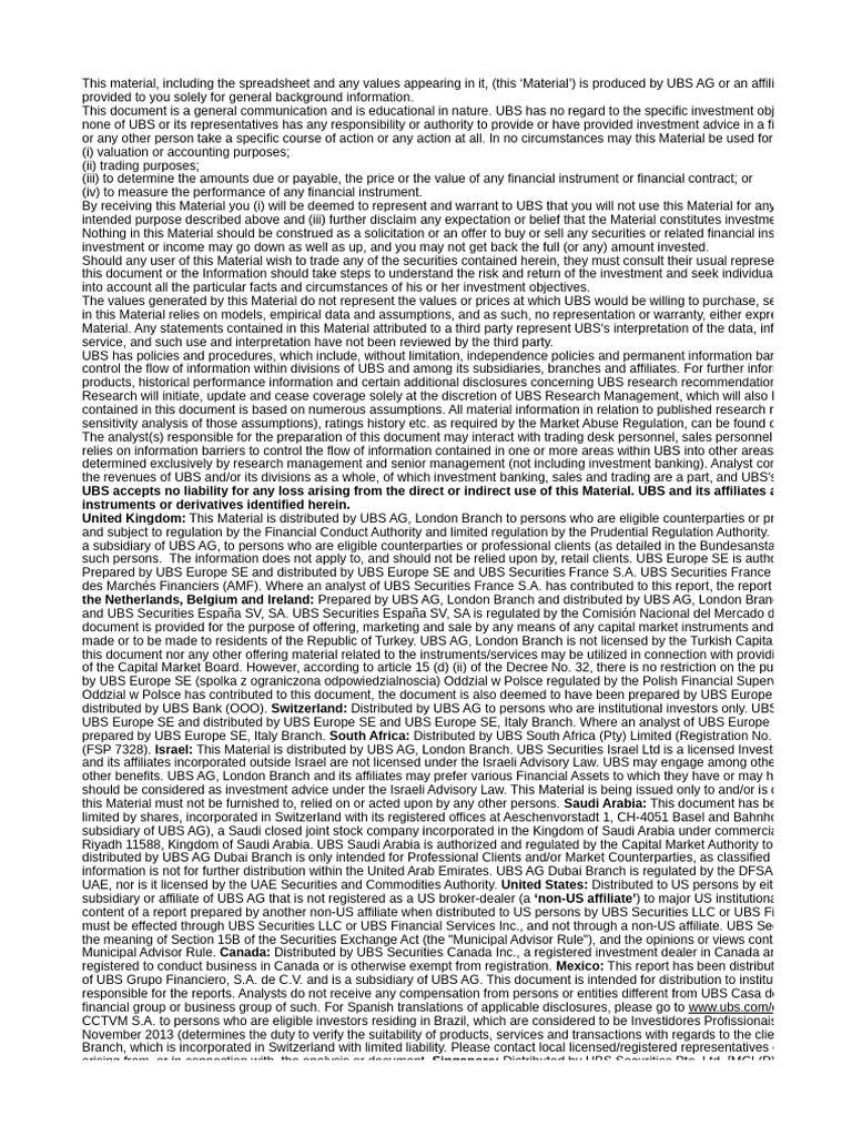 HKEX Coremodel Elsa UBS 20210321 | PDF | Ubs | Securities (Finance)