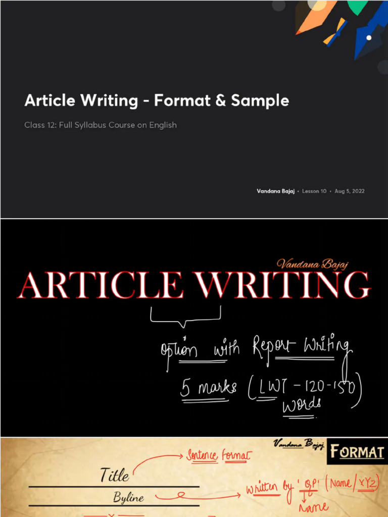 Article Writing Format Sample With Anno | PDF