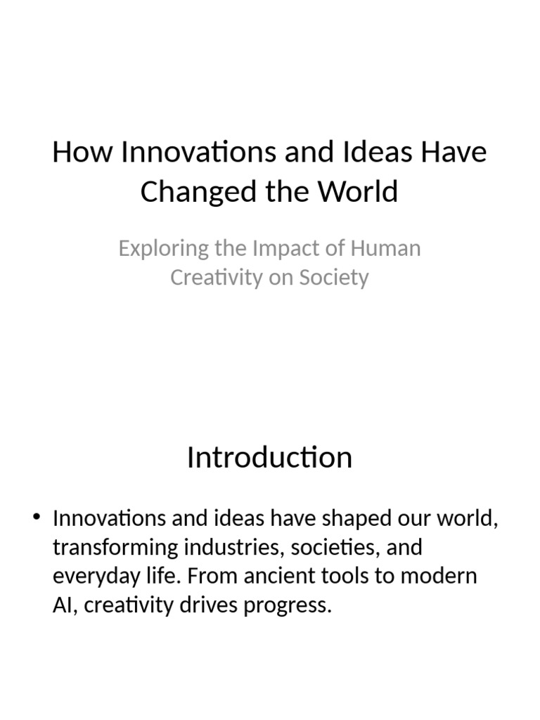 Innovations Changing The World | PDF